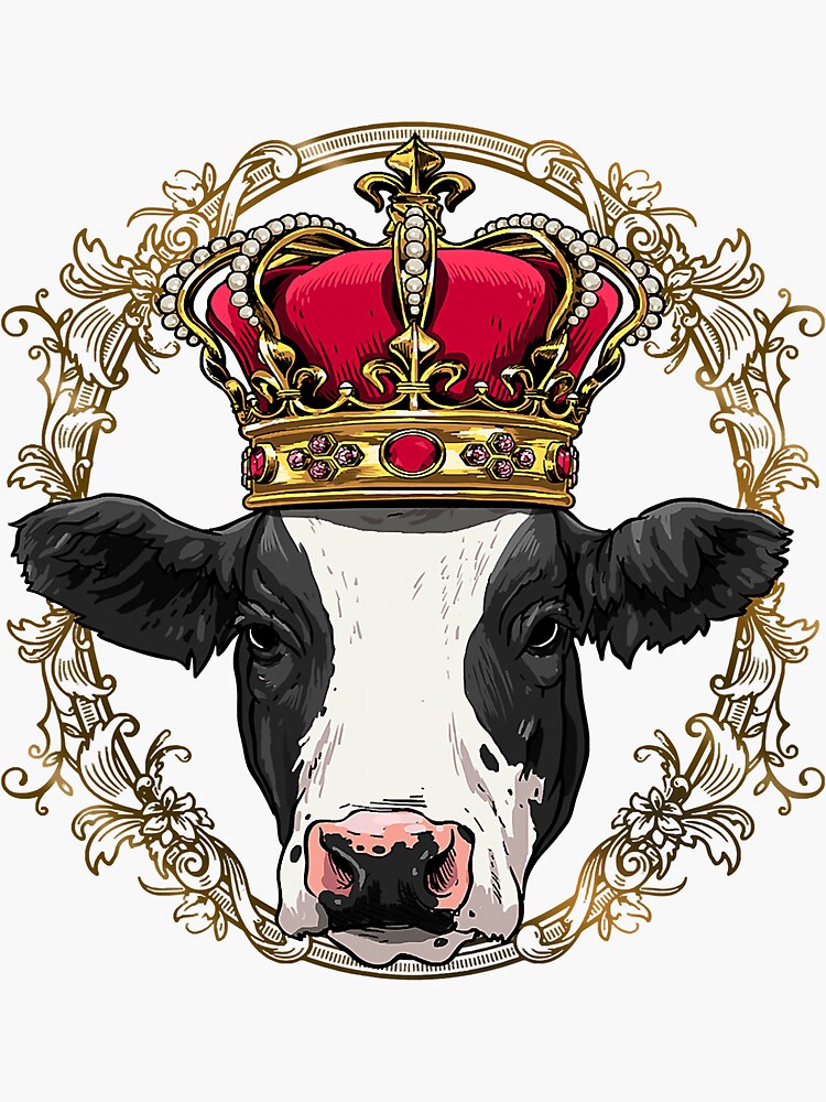 "Cow Mooey King Cow Wearing Crown Queen Cow Animal 194 Cows Heifer ...