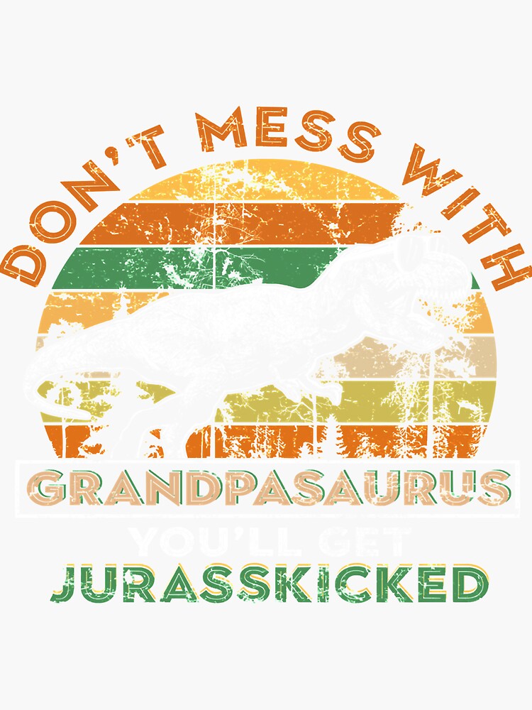 Pegatina «Dinosaurio Dino Grandpasaurus RexDinosaur Papa Día del padre ...