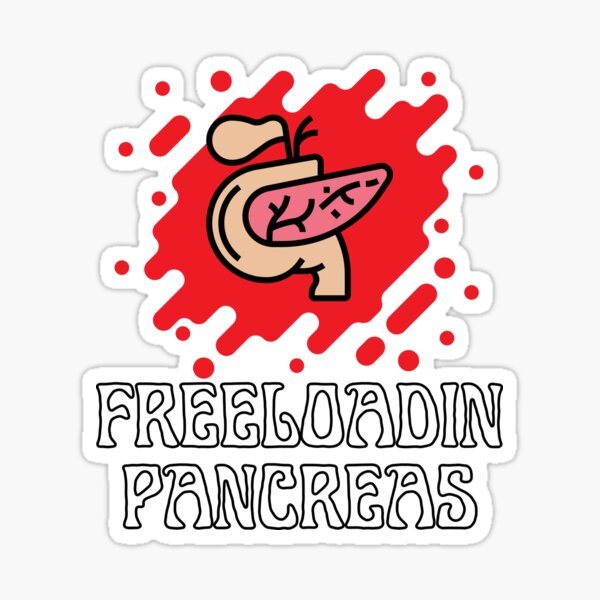 "Gift Diabetes Awareness For Diabetics Freeloadin' Pancreas" Sticker ...