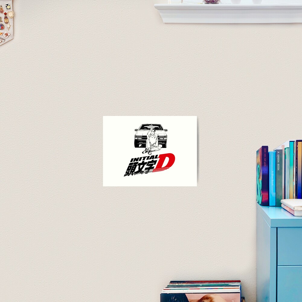 "Initial D Takumi AE86 (black font)" Art Print for Sale by TylerB555 ...