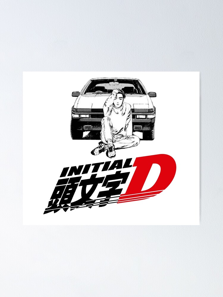 "Initial D Takumi AE86 (black font)" Poster for Sale by TylerB555 ...