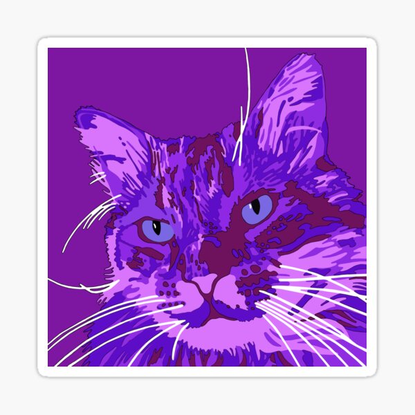 "purple cat" Sticker for Sale by MobsProject | Redbubble