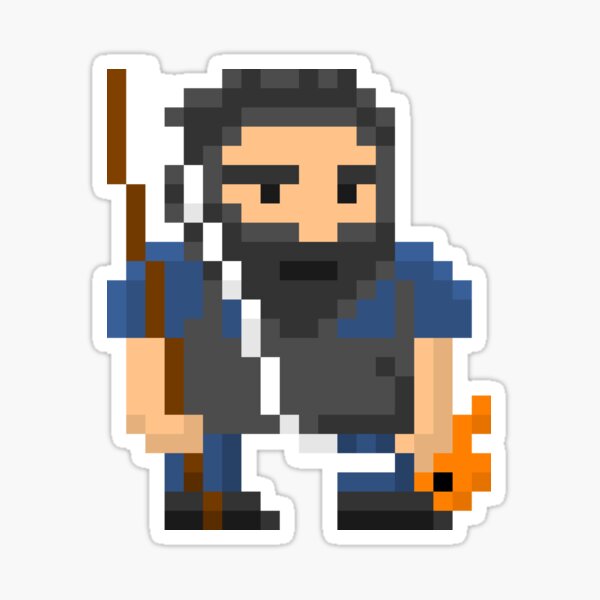 "Dwarf fortress pixel art - fisher dorf" Sticker for Sale by Opalaeo ...