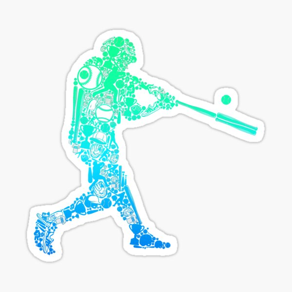 "Baseball Player Batter Art" Sticker for Sale by MichelSorour | Redbubble