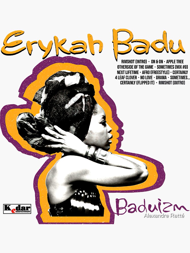 "Baduizm Erykah Badu Vintage Retro Style" Sticker for Sale by ...