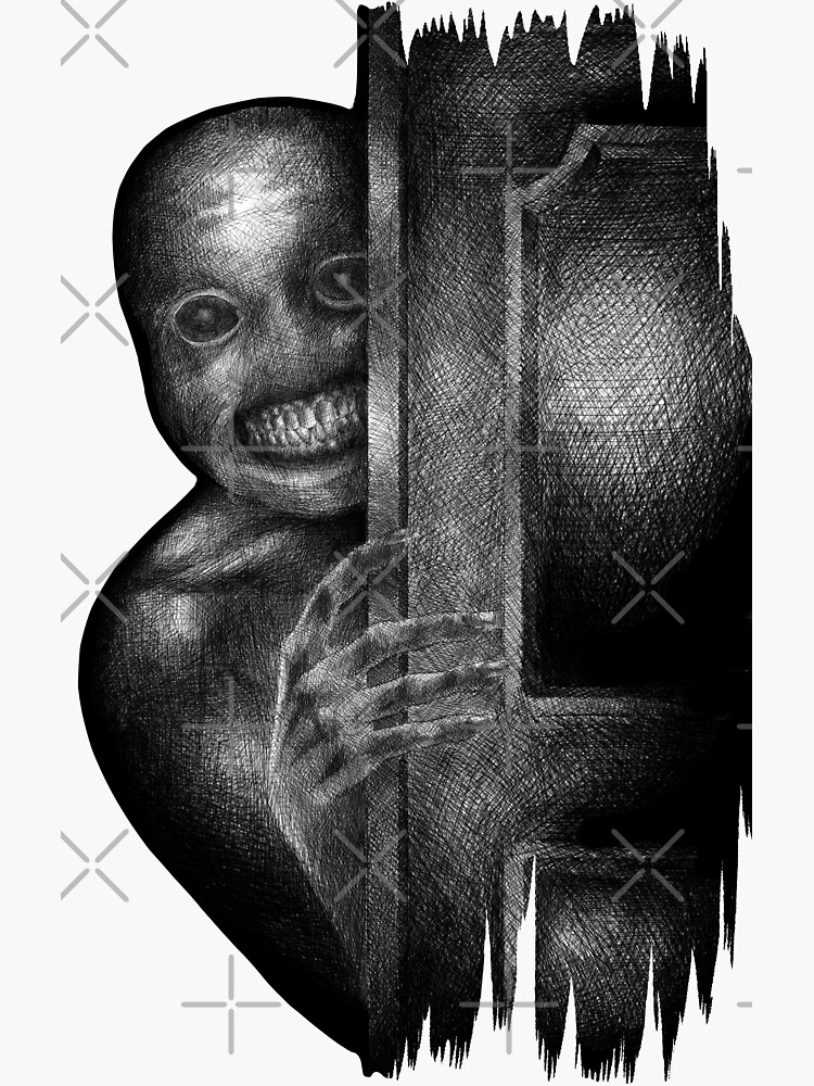 "Lurking at your door" Sticker for Sale by Cantaros | Redbubble