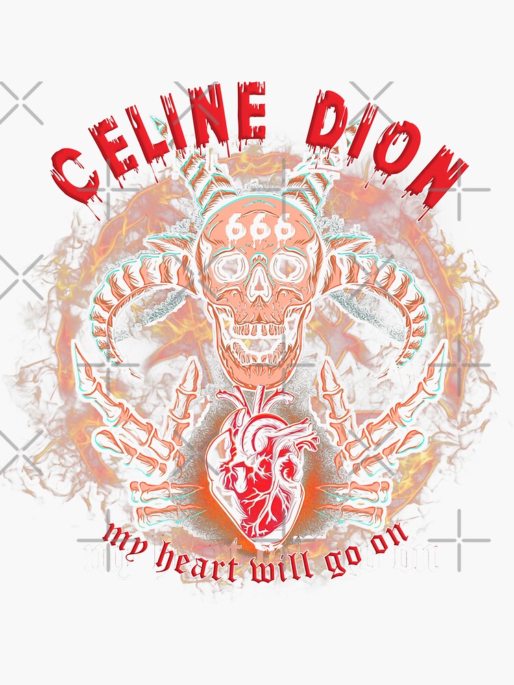 "Celine dion 666 IO logo" Sticker for Sale by Nairnly | Redbubble