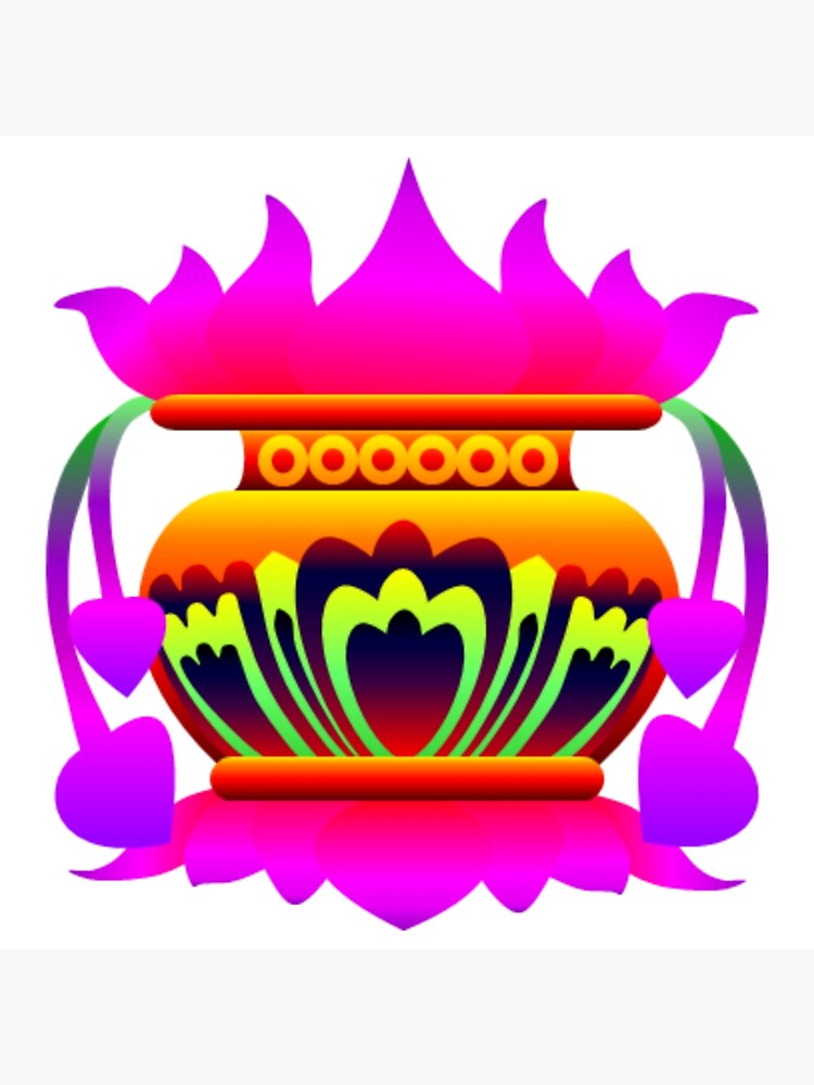 "Punkalasa or pun kalasa traditional prosperity pot design" Poster for ...
