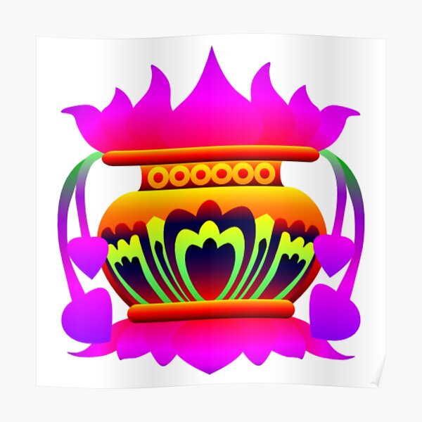 "Punkalasa or pun kalasa traditional prosperity pot design" Poster for ...