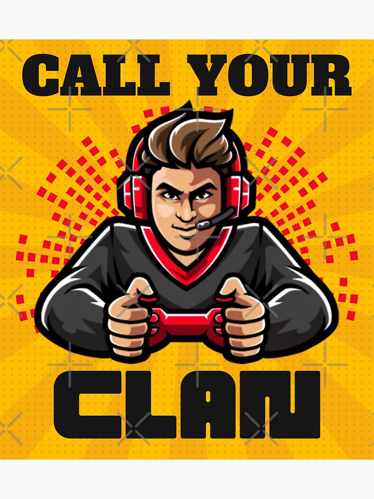 "Call your clan" Sticker for Sale by MudPuppet | Redbubble