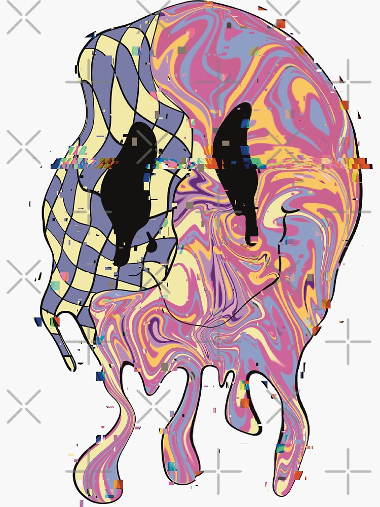 "Glitch Smiley Face" Sticker for Sale by Helena Villanueva | Redbubble