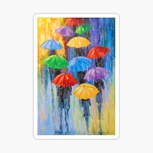 "Rain" Sticker for Sale by Olyha | Redbubble