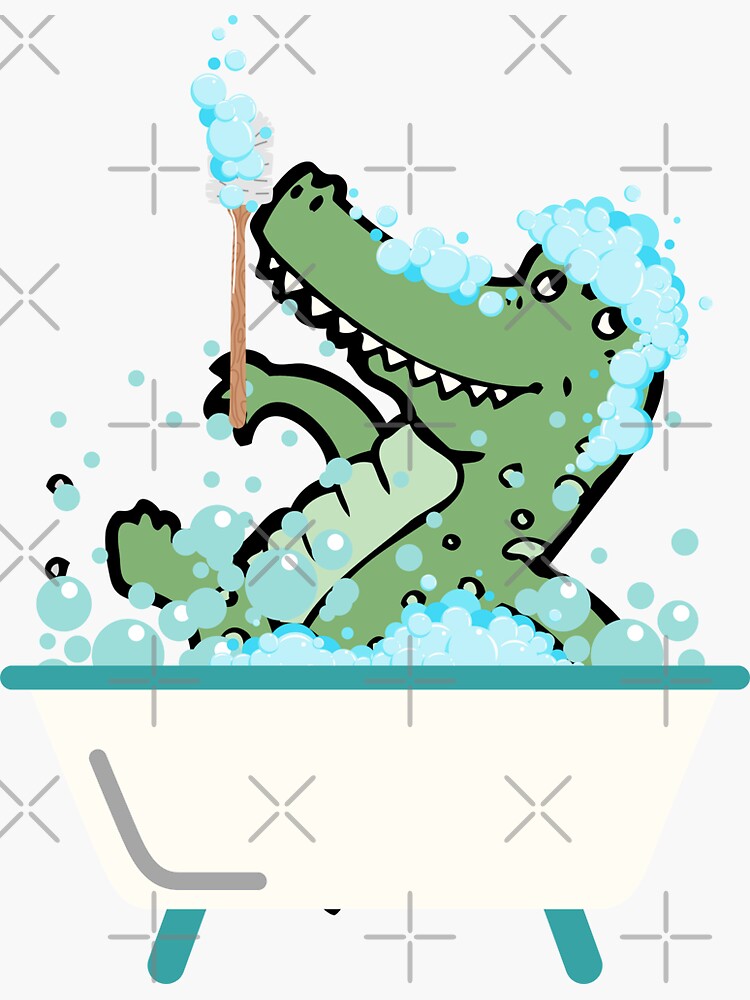 "Alligator Crocs Jibbitz Bath" Sticker for Sale by ModernApsara | Redbubble