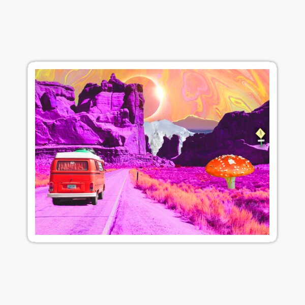 "Trippy Road Dreamscape " Sticker for Sale by chasinghome | Redbubble