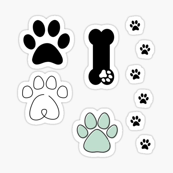 "Dog footprints" Sticker for Sale by RICK00 | Redbubble