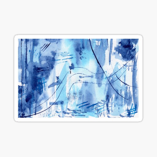 "Blue vibes #4 || watercolor" Sticker for Sale by katerinaizotova ...