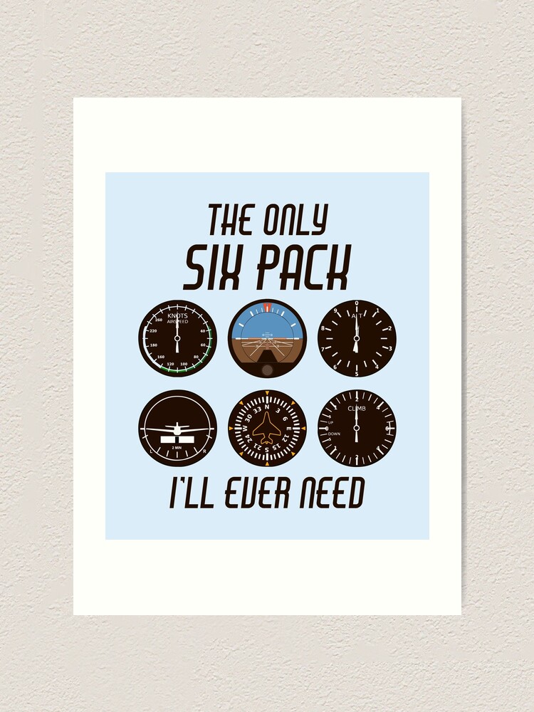 "Pilot Six Pack - Basic Six Flight Instruments Airplane Cockpit Fake ...