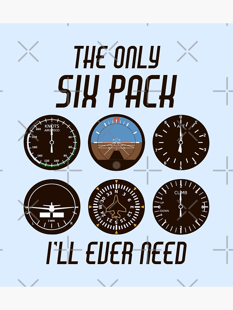 "Pilot Six Pack - Basic Six Flight Instruments Airplane Cockpit Fake ...