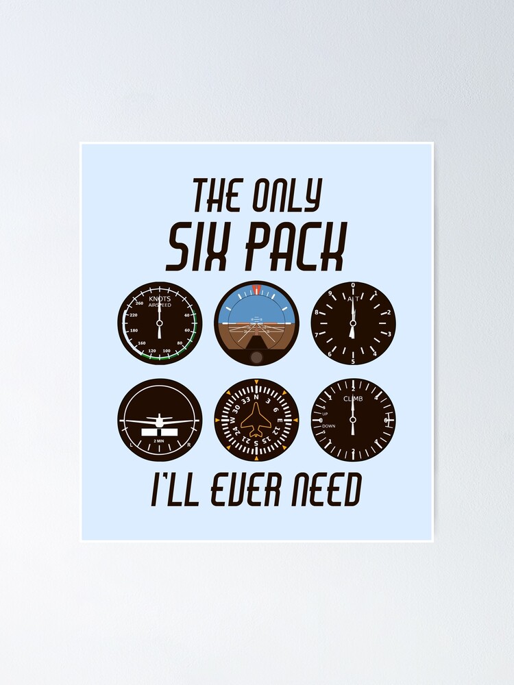"Pilot Six Pack - Basic Six Flight Instruments Airplane Cockpit Fake ...