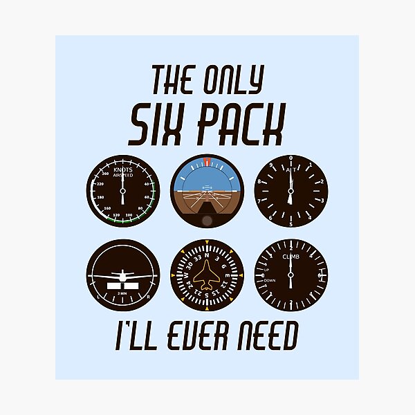 "Pilot Six Pack - Basic Six Flight Instruments Airplane Cockpit Fake ...