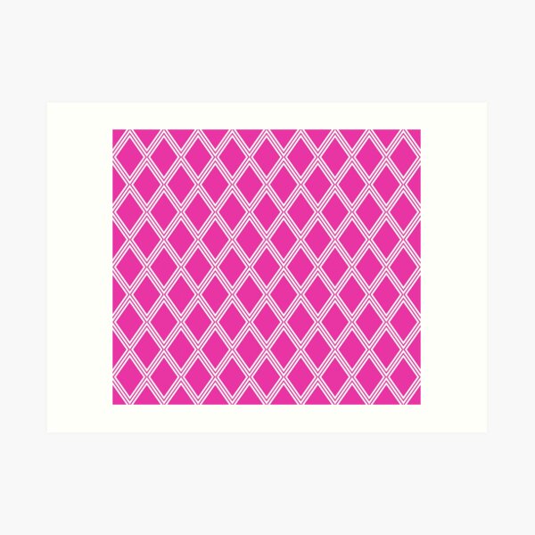"Diamond shape design pattern in pink color." Art Print for Sale by ...