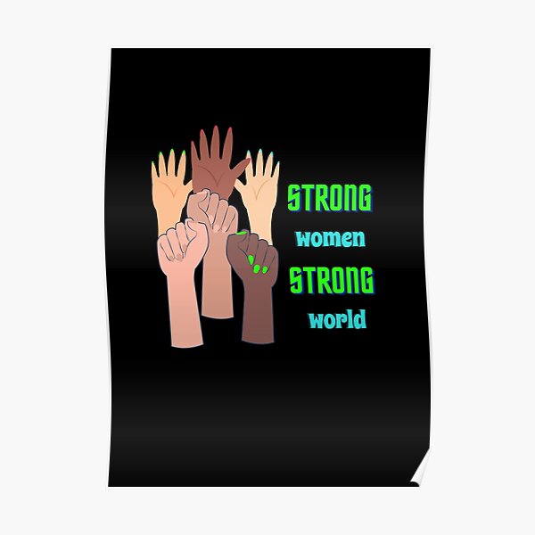 "Strong Women Strong World design, raised hands version; sticker set ...