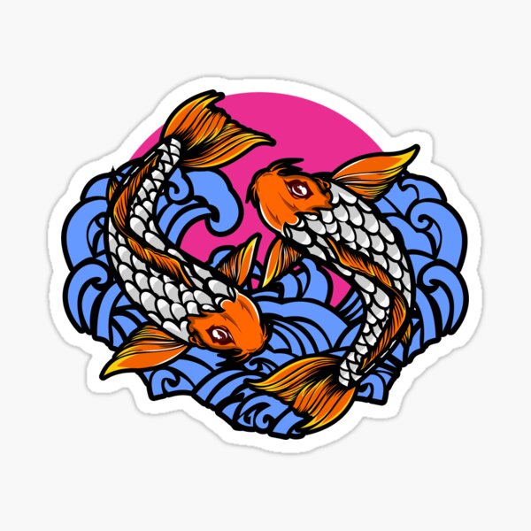 "Nishikigoi japan fish" Sticker for Sale by axeey | Redbubble