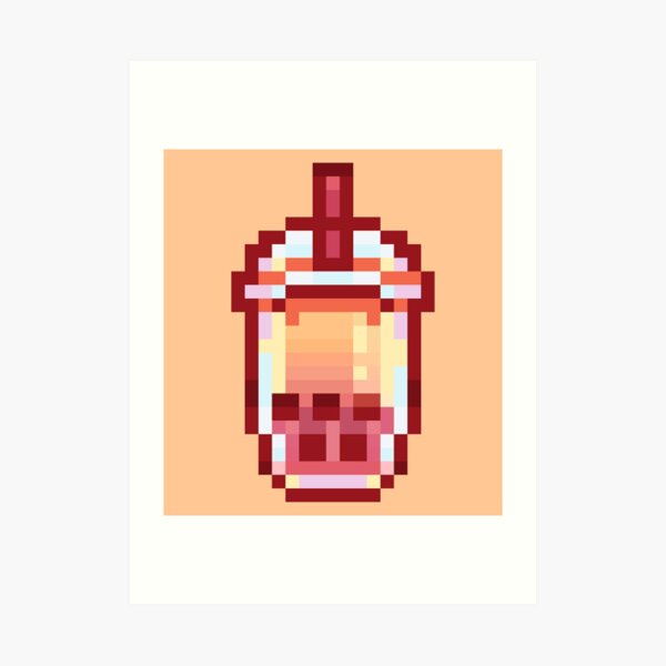 "Mango Boba Pixel" Art Print for Sale by fubblers | Redbubble