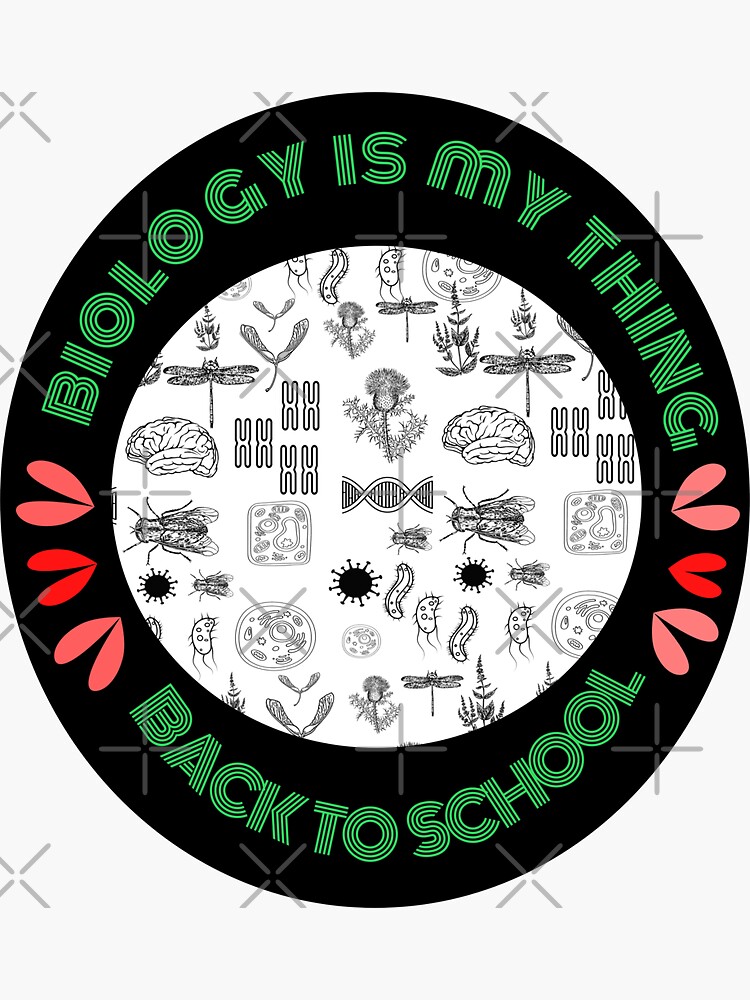 "Cute Biology Doodles Design Drawn with Black Ink on the White ...