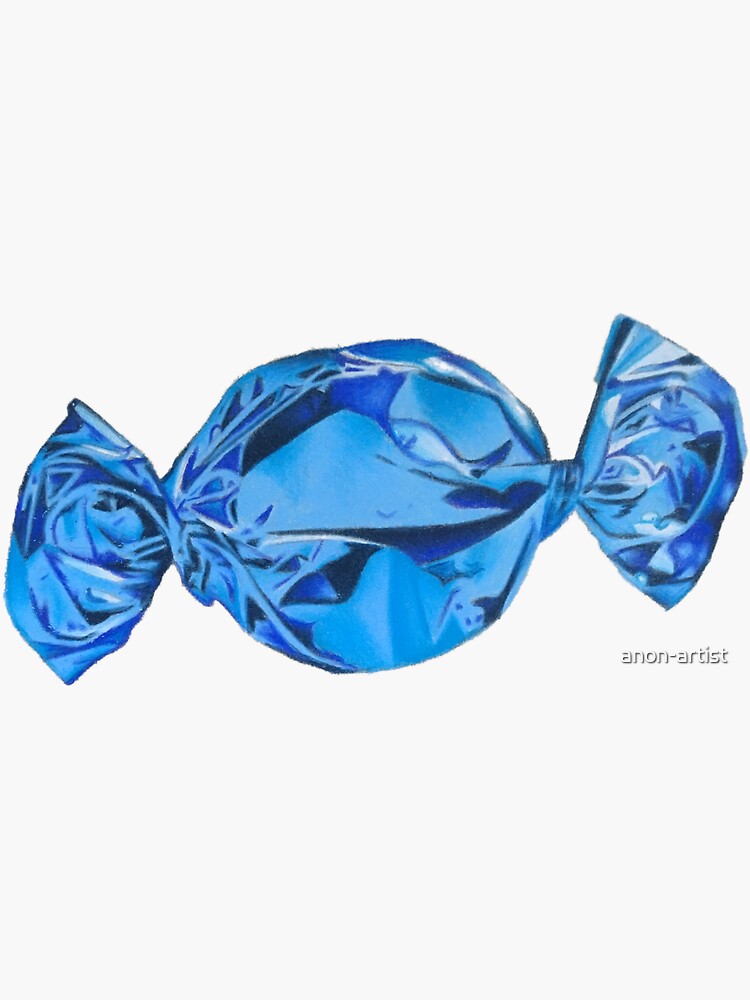 "Blue Candy Drawing" Sticker for Sale by anon-artist | Redbubble