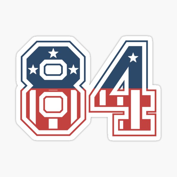 "Number 84 USA" Sticker for Sale by PaulSDesign | Redbubble