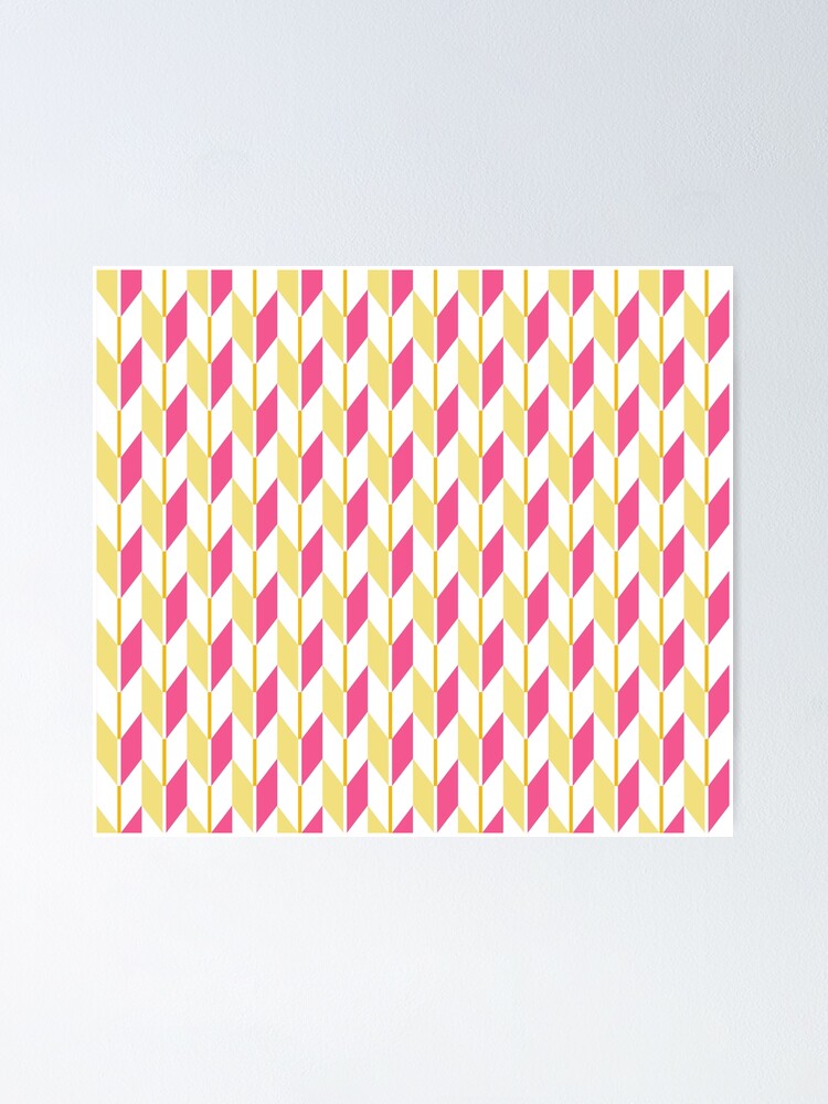 "Repetitive pink and yellow arrow design pattern. " Poster for Sale by ...