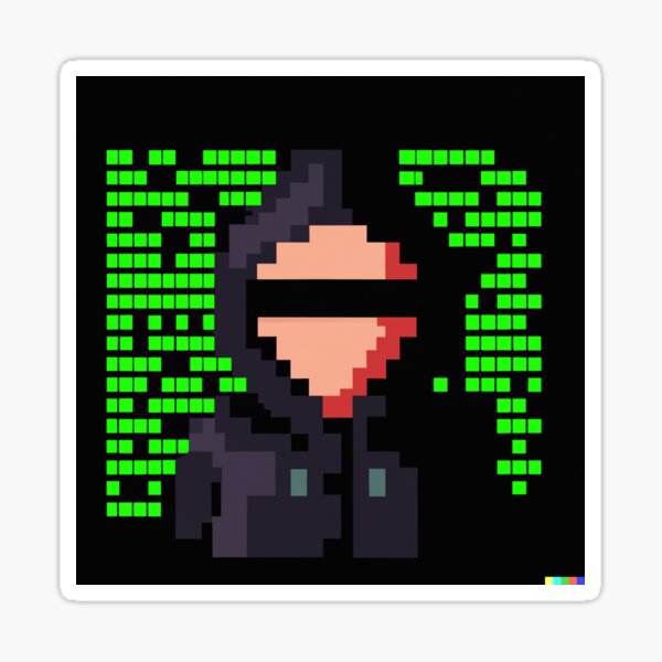 Dall E Generated Hacker Pixel Art Sticker For Sale By Aicollab Redbubble