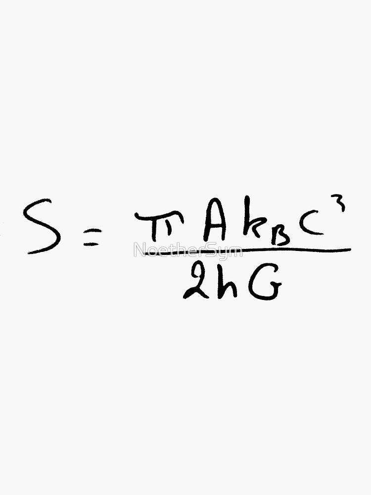 "Hawking equation black hole entropy handwritten" Sticker for Sale by ...