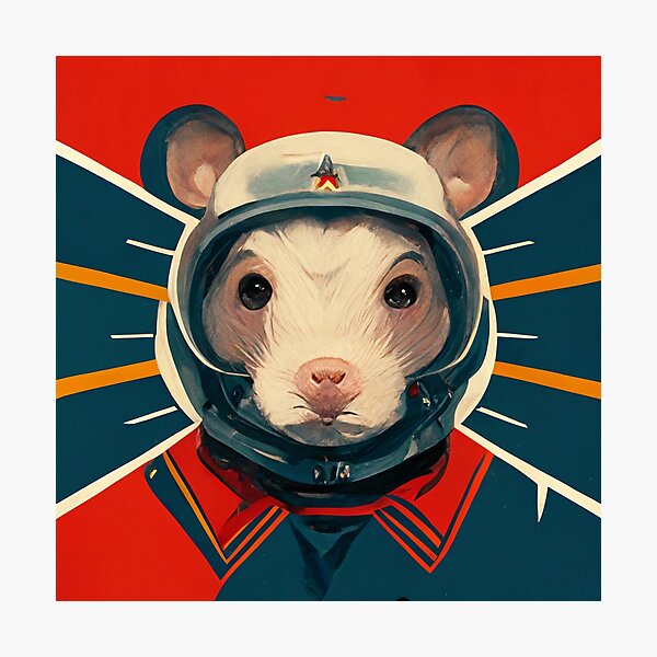 "Soviet Space Rat Portrait in Propaganda Style" Photographic Print for ...