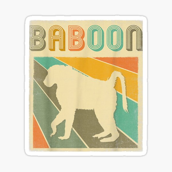 "Retro Baboon Animal" Sticker for Sale by ScarlettAlex | Redbubble