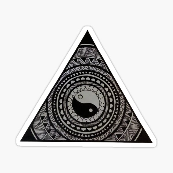 "Yin yang triangular mandala" Sticker for Sale by Inscape2304 | Redbubble