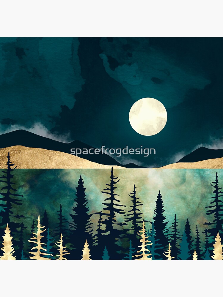 "Forest Moon" Sticker for Sale by spacefrogdesign | Redbubble