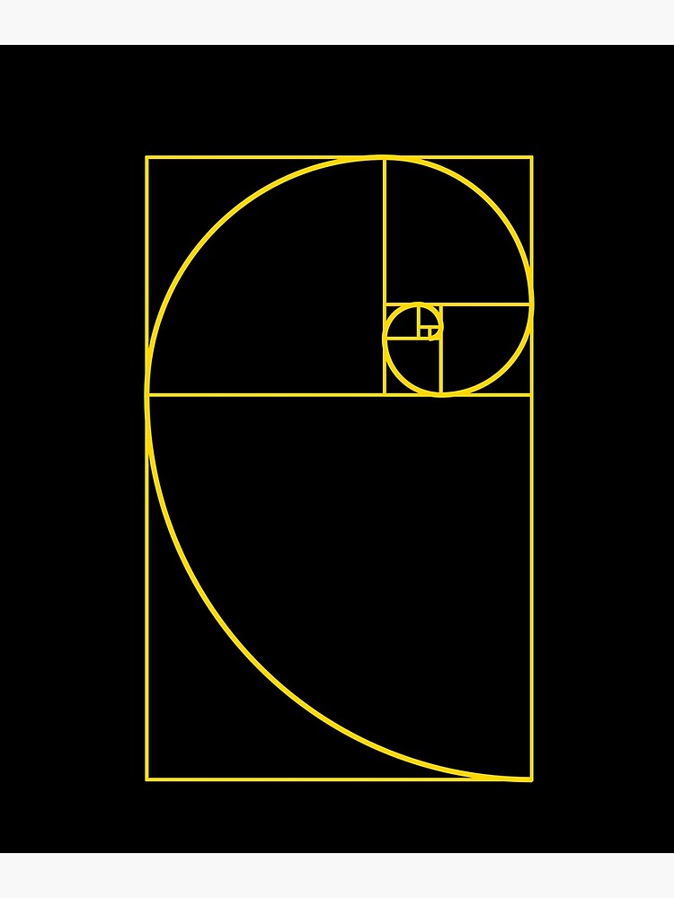 Fibonacci Spiral Golden Ratio Spiral Premium Matte Vertical Poster