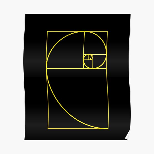 "Fibonacci Spiral Golden Ratio Spiral" Poster for Sale by vladocar ...
