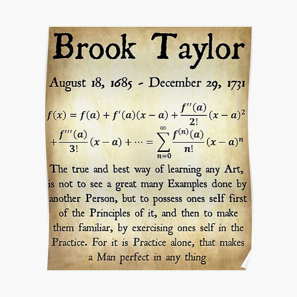 Póster «Brook Taylor Matemático Cálculo Matemática Cita Diseño ...