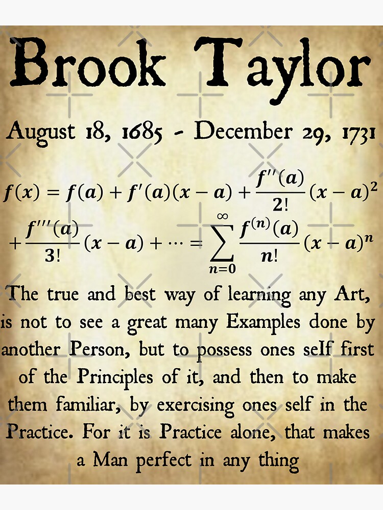 Pegatina «Brook Taylor Matemático Cálculo Matemática Cita Diseño ...