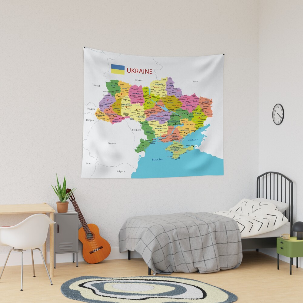 "Administrative map of Ukraine" Photographic Print for Sale by alijun ...