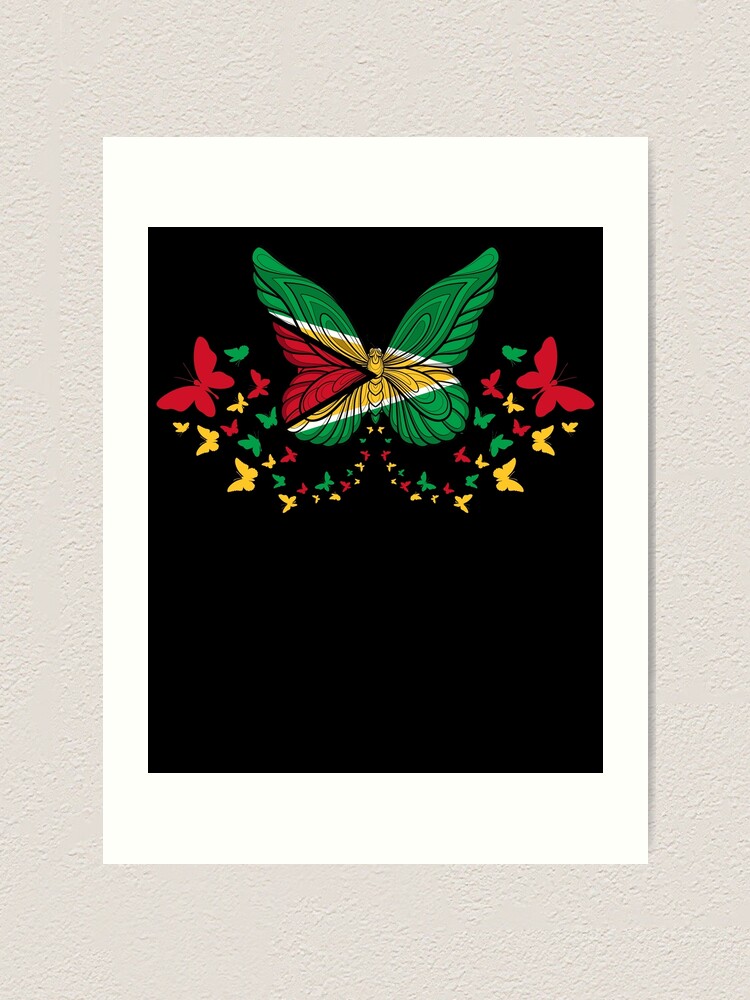 "Guyana Guyanese Guyana Flag Butterflies" Art Print for Sale by ...