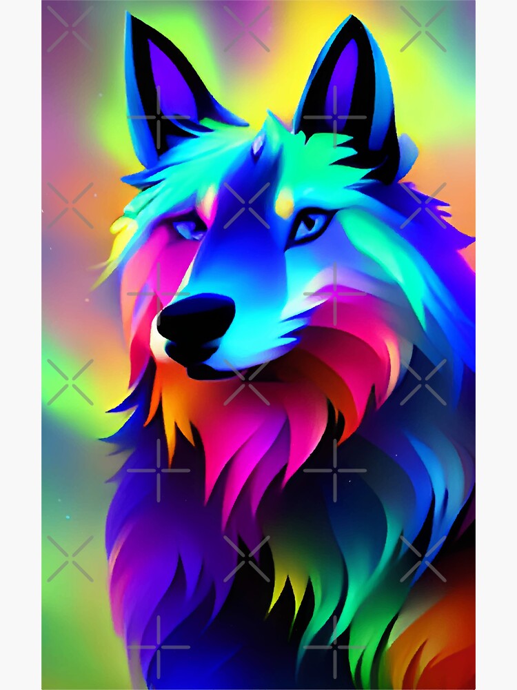 "Wolf Aurora." Sticker for Sale by Art-Vibrations | Redbubble