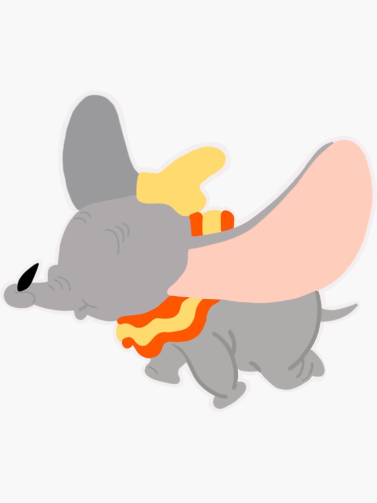 "Dumbo flies with his feather!" Sticker for Sale by Magical1955 | Redbubble