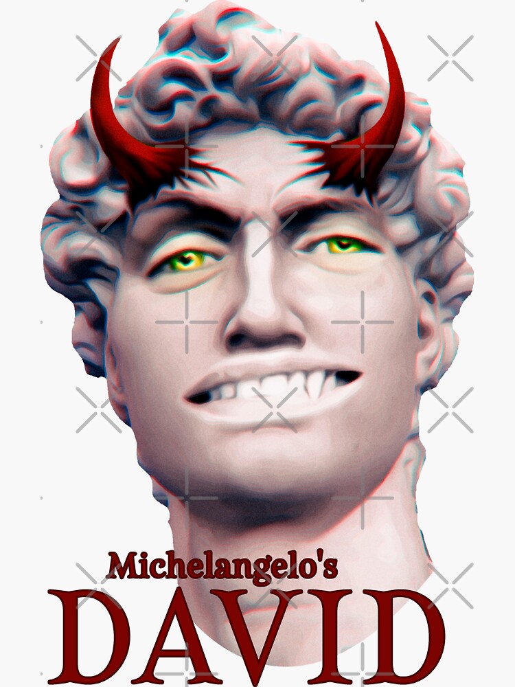 "Devil David Statue by Michelangelo" Sticker for Sale by ArtOfSilentium ...