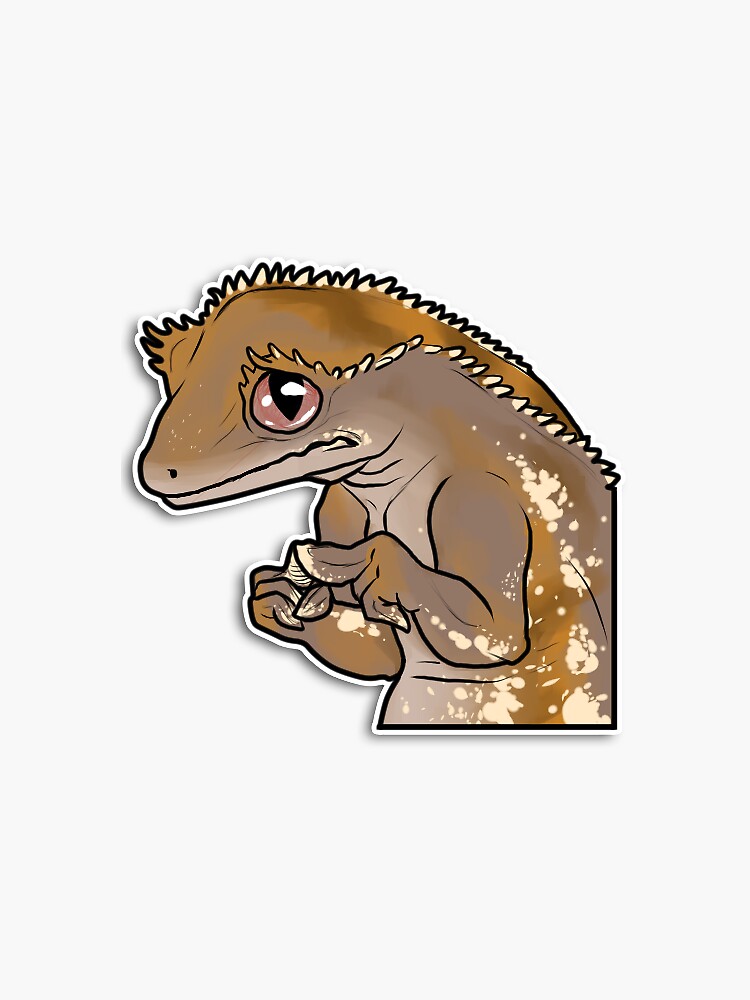 "Sad Crested Gecko" Sticker by Taterbunny | Redbubble