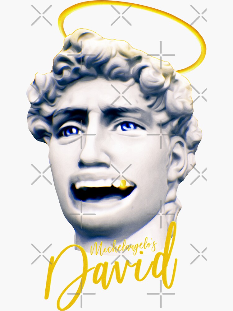 "Angel David Statue by Michelangelo" Sticker for Sale by ArtOfSilentium ...