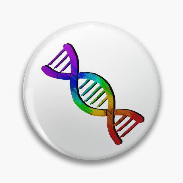 "Rainbow DNA" Pin for Sale by OberArt | Redbubble